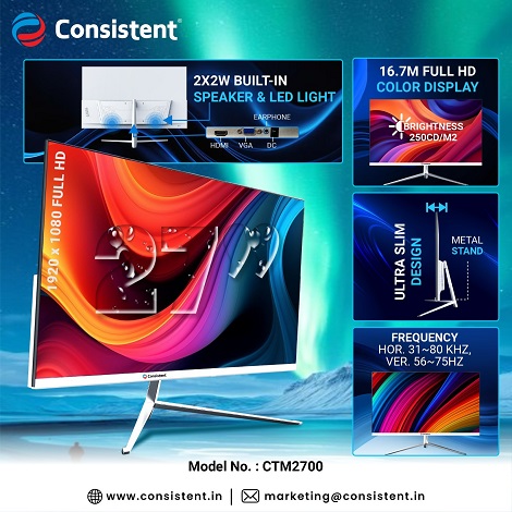 Consistent Introduces 27-inch Frameless LED Monitor for Home and ...